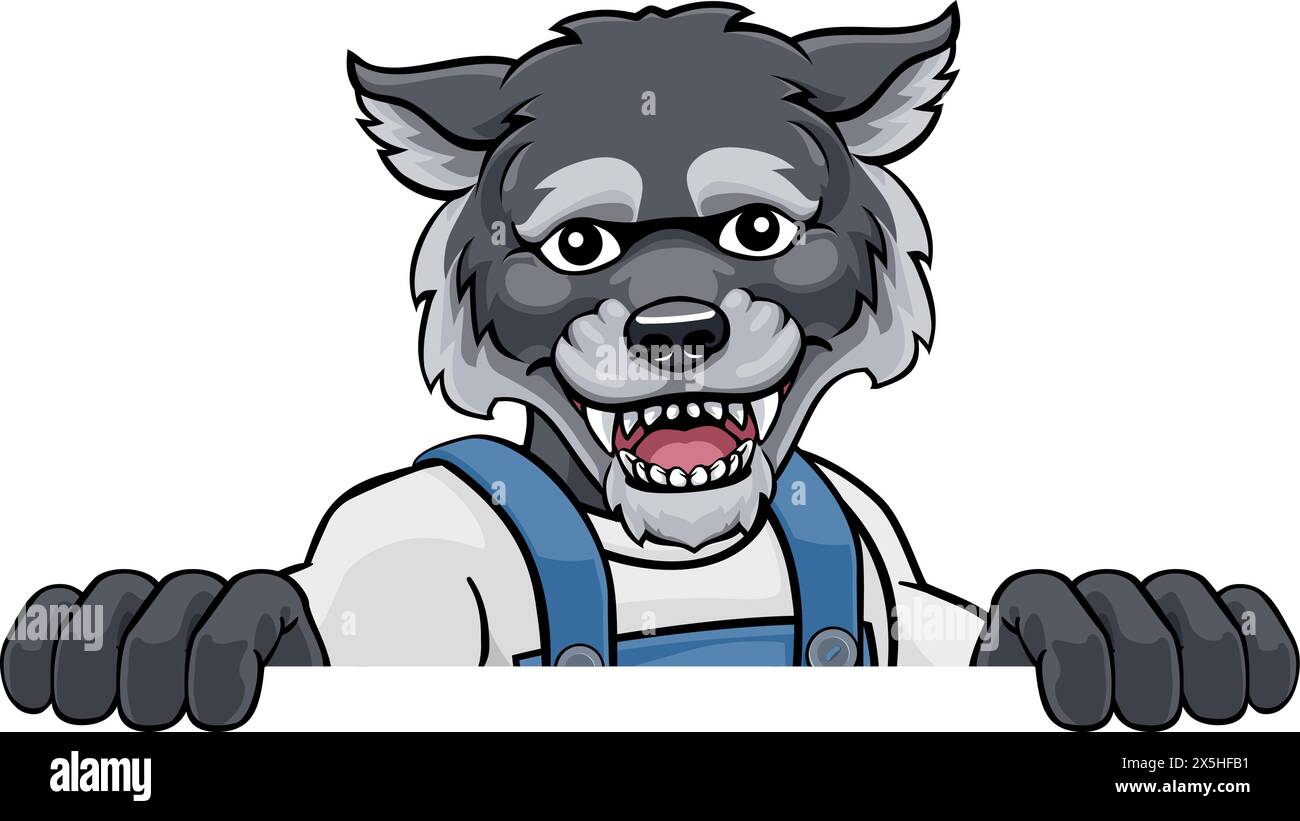Wolf Mascot Decorator Gardener Handyman Worker Stock Vector Image & Art ...