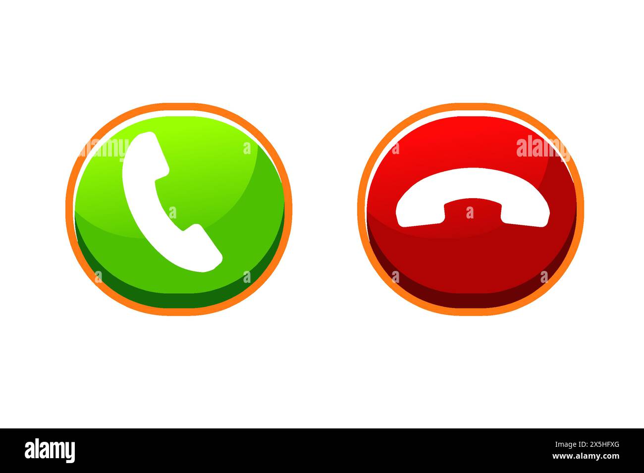 Red and green yes no buttons icon isolated. Answer and decline symbol ...