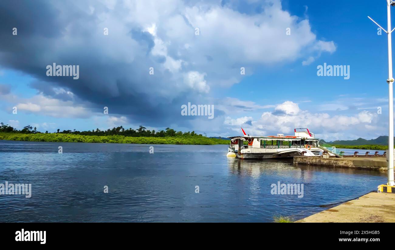Tourist boats docked in one of Siargao Tourism ports ready to take ...