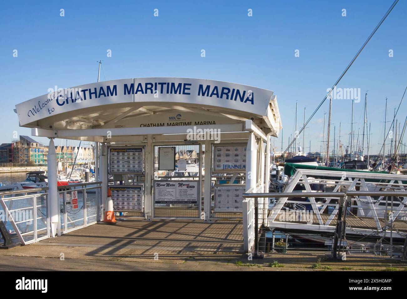 entrance to Chatham maritime marina on the kent coast Stock Photo - Alamy
