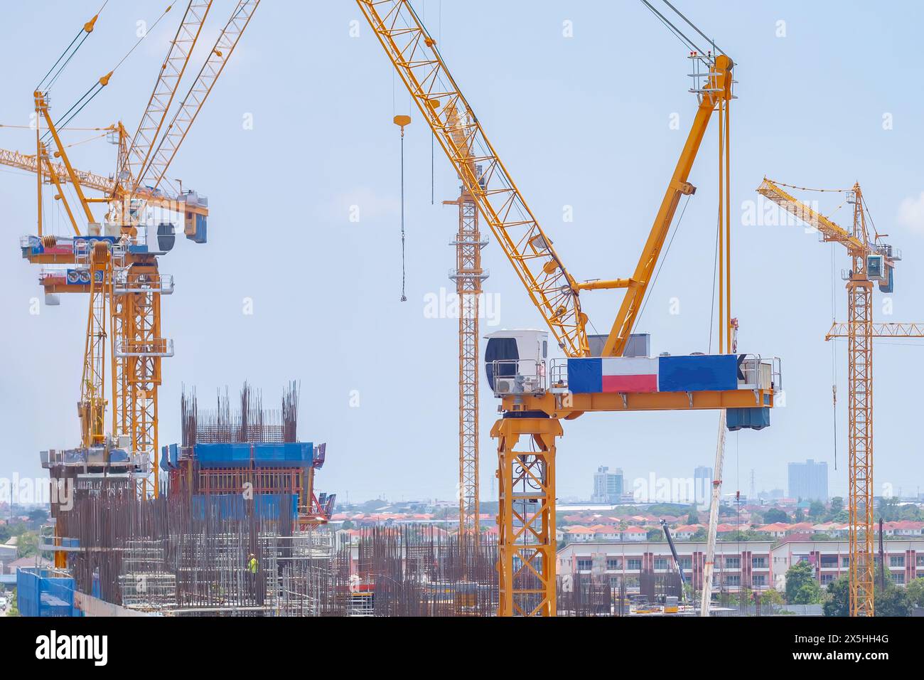 about the details of tower crane at construction site Stock Photo - Alamy