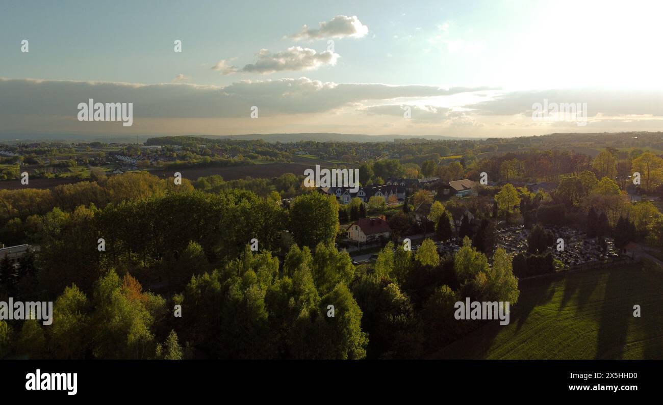 Trees open fields scene aerial hi-res stock photography and images - Alamy