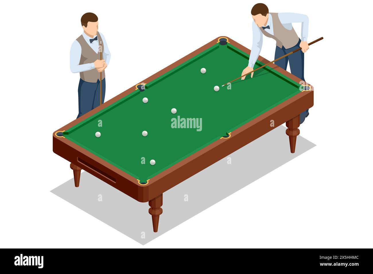 Isometric billiard table isolated on white background. Billiard table ...