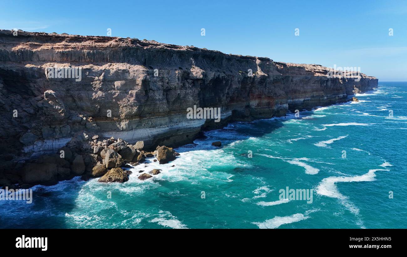 Aerial view of a small landslide on the Great Australian Bight Stock ...
