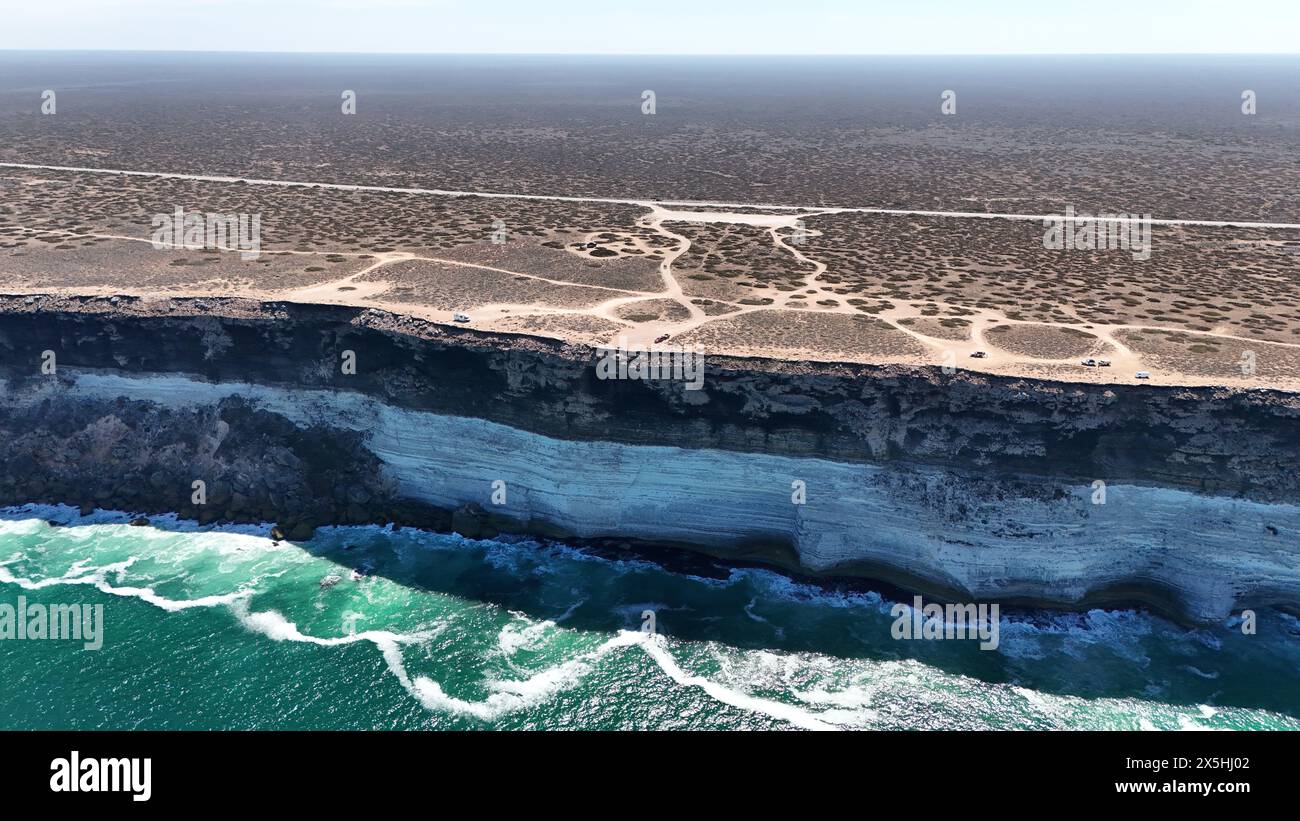 Aerial view of the Nullarbor and the Great Australian Bight Stock Photo ...