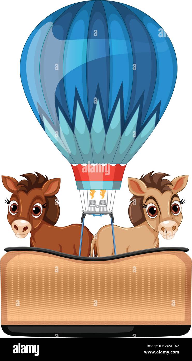 Two cartoon cows enjoying a balloon flight Stock Vector Image & Art - Alamy