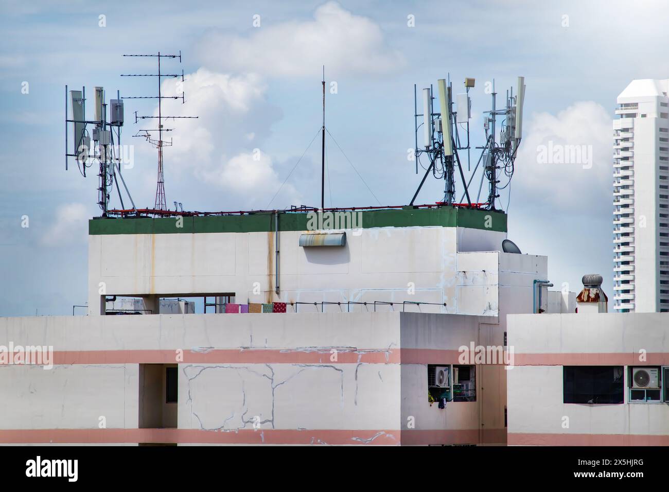 the concept of transmission, radio pole, and radio signal located at ...