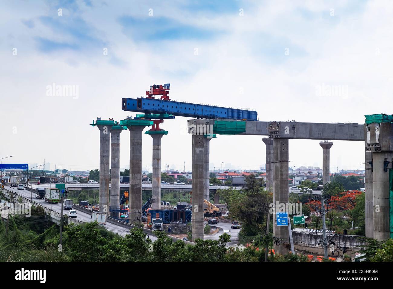 Creative the transportation building the highway road, bridge, and ...