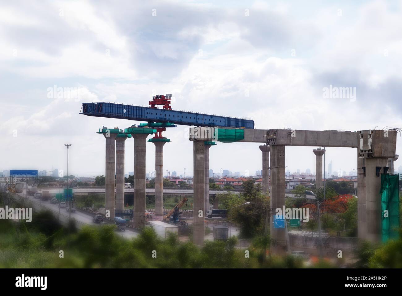 Creative the transportation building the highway road, bridge, and ...