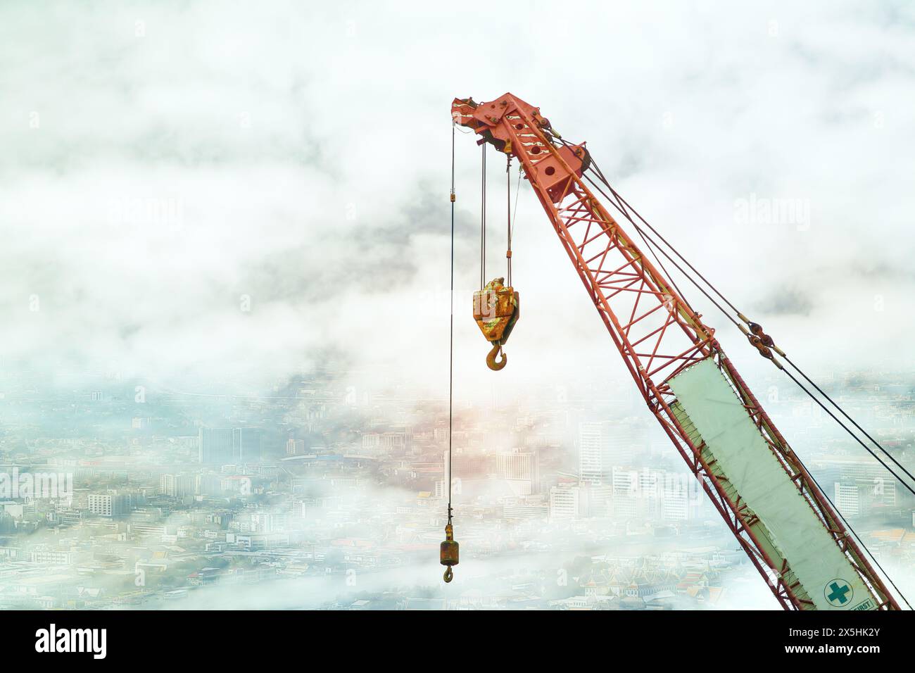 the tower crane hoisting, mobile crane lifting, and jib boom of the ...