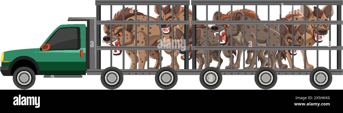 Vector illustration of dogs in a transportation truck Stock Vector ...