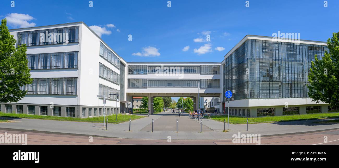 Dessau, Germany - May 9. 2024: View of the Bauhaus, former home of the ...