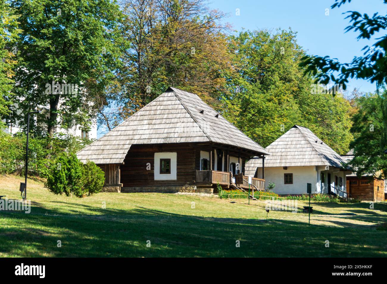 The House Cacica at the Bucovina Village Museum, Romania Stock Photo ...