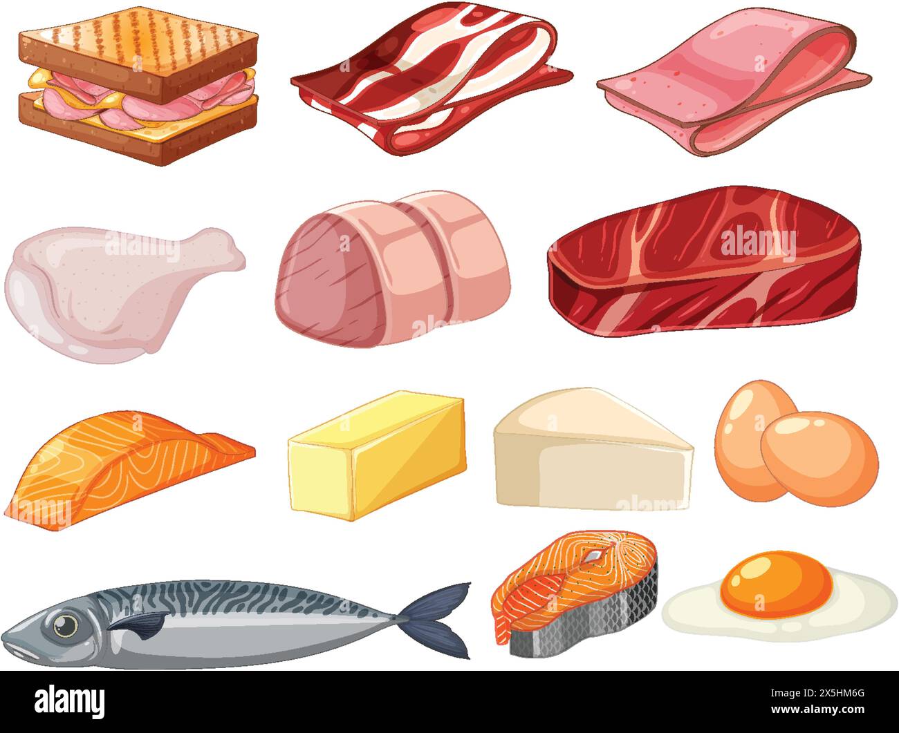 Protein food groups Stock Vector Images - Alamy