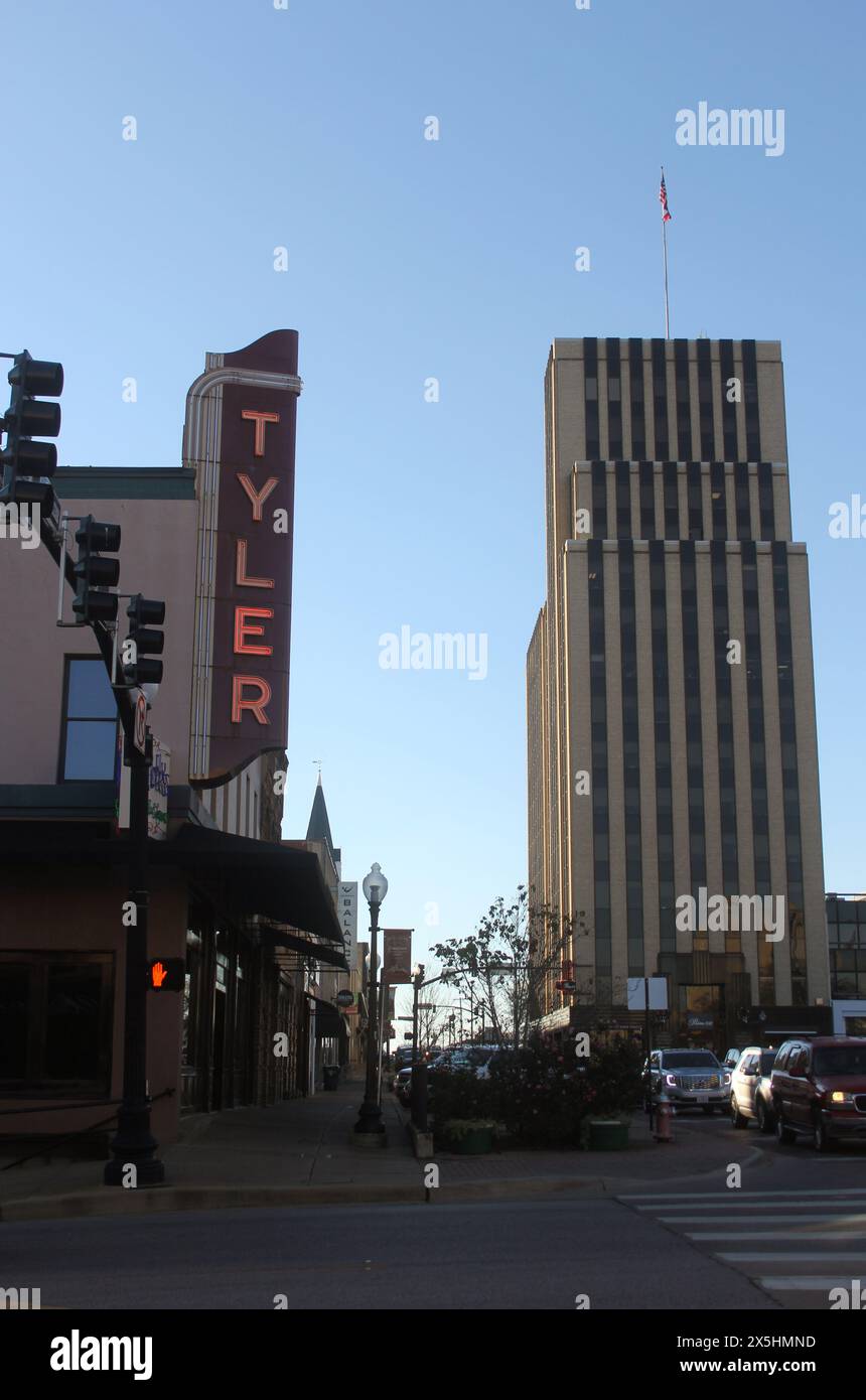 Tyler, TX - January 3, 2024: Buildings located in downtown Tyler, TX ...