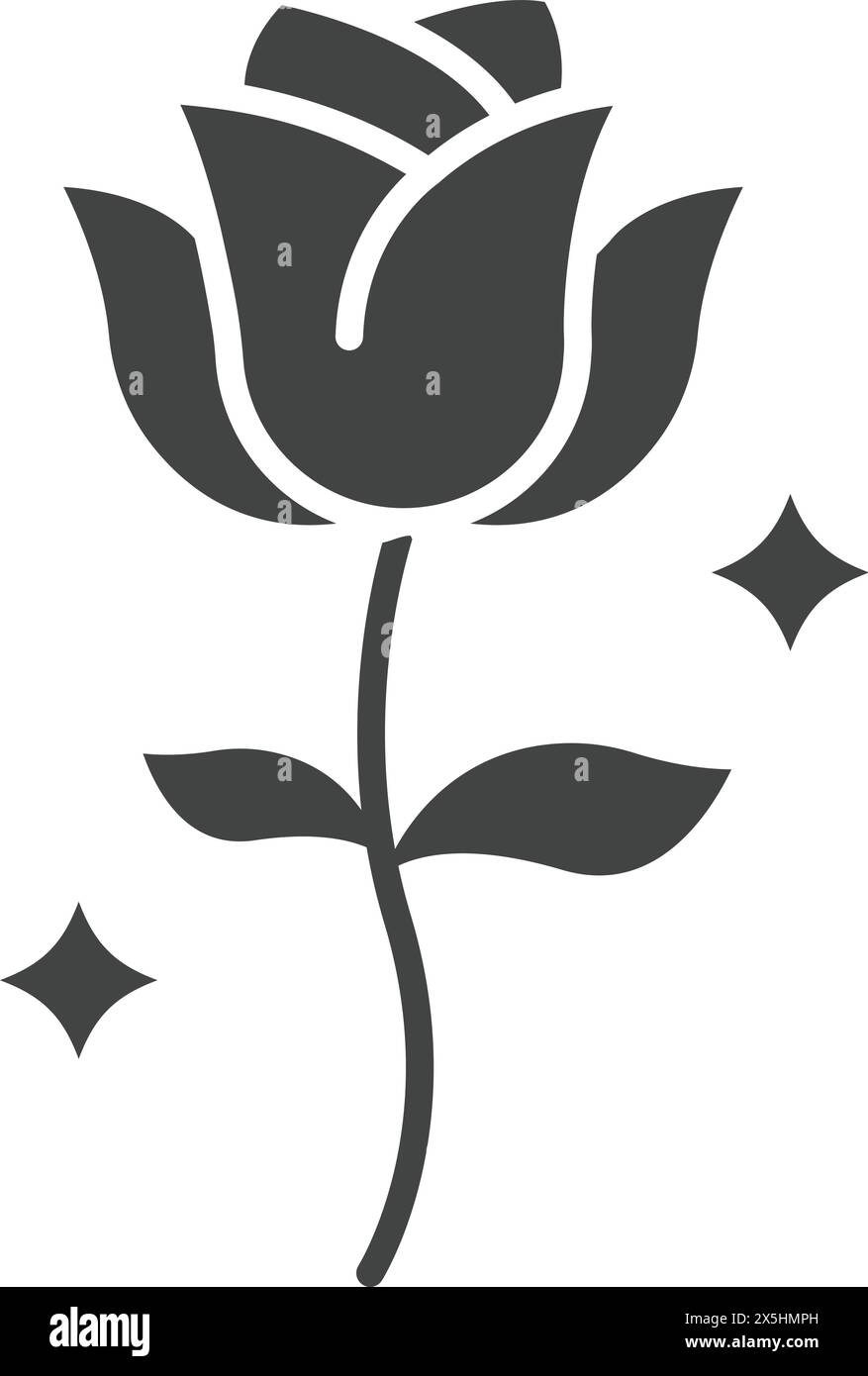 Rose icon vector image. Suitable for mobile application web application ...