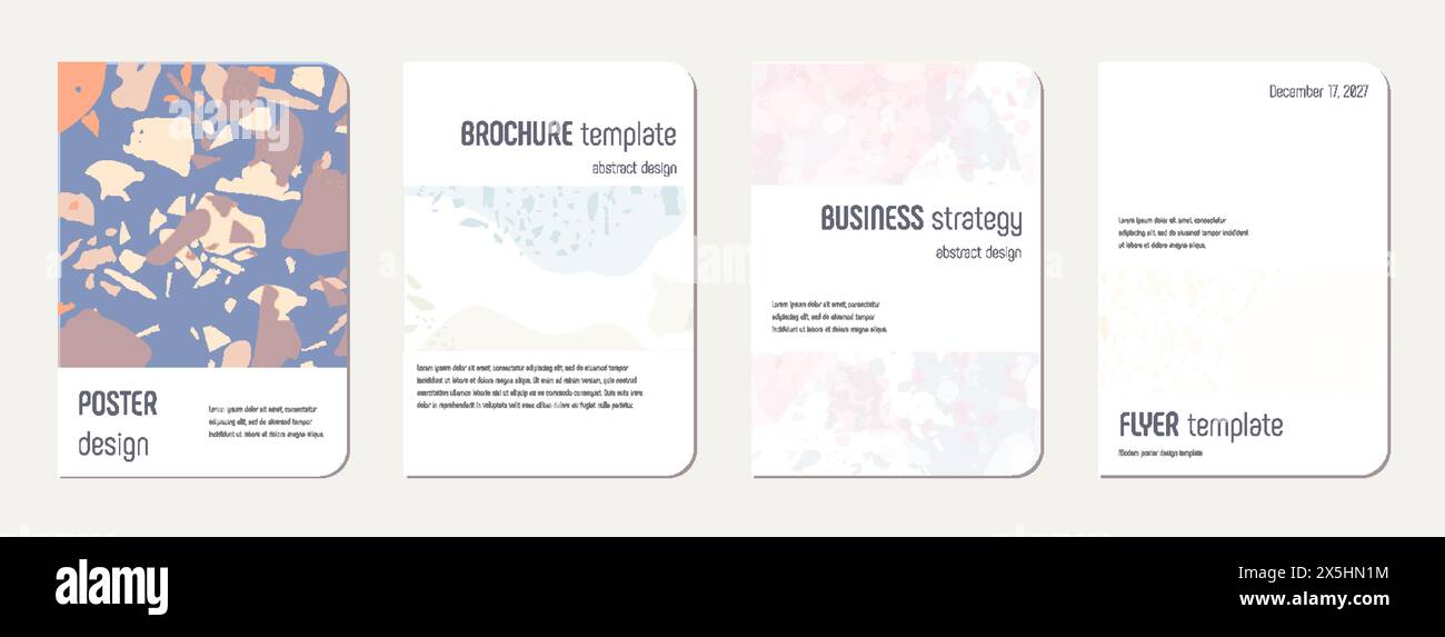 Notepad cover design. Terrazzo abstract background made of natural ...