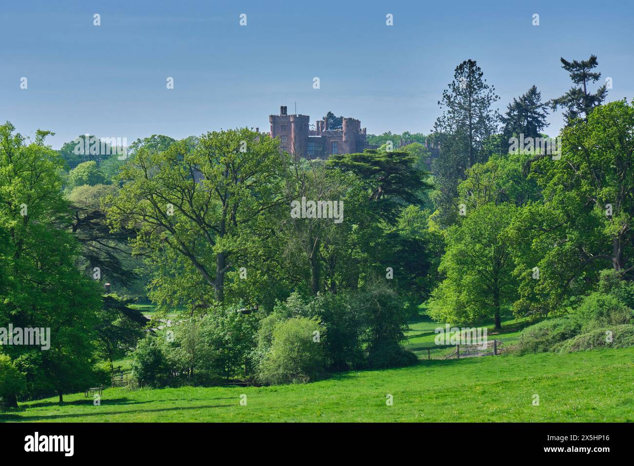 The view towards Powis Castle (National Trust) from Welshpool Cemetary ...