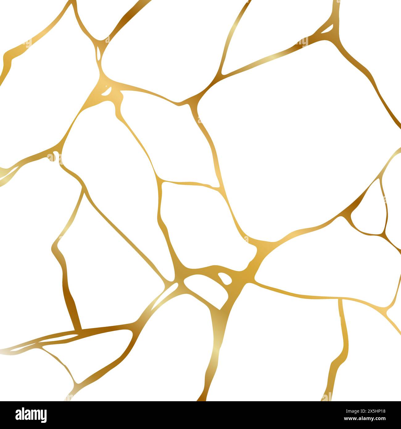 Gold kintsugi crack repair marble texture vector illustration isolated ...