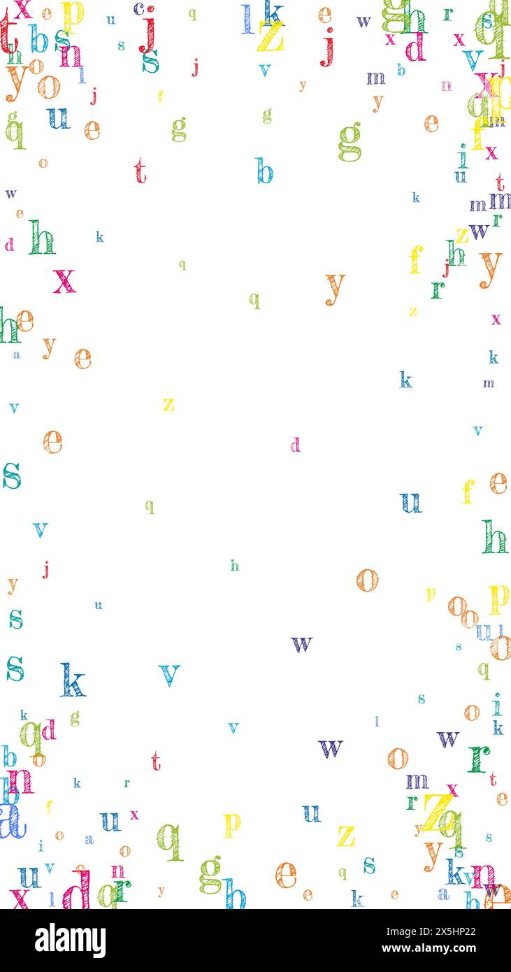 Concept of school background. Colorful childish falling letters of ...