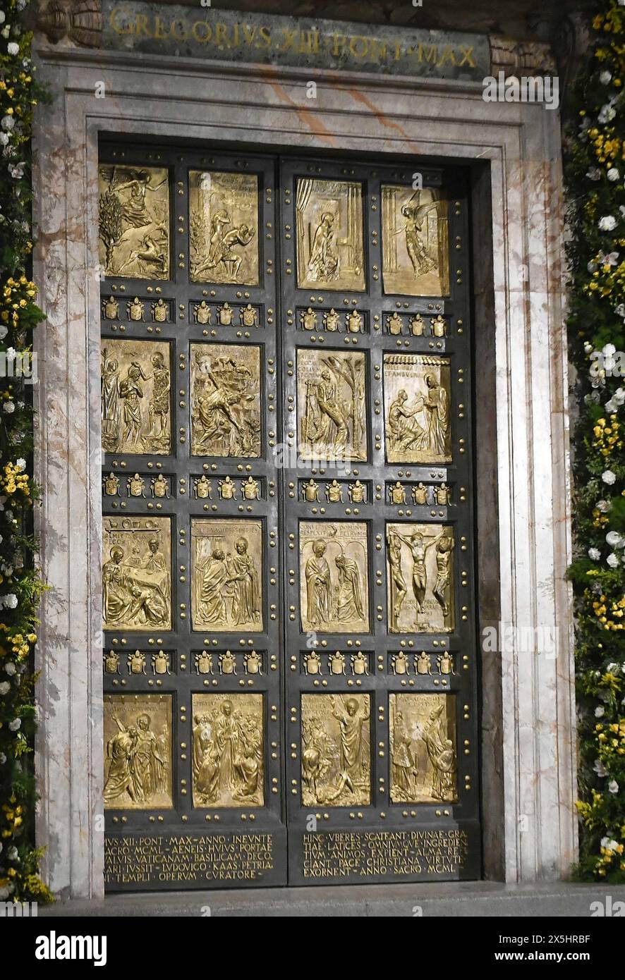 A view of the Holy Door as Pope Francis solemnly proclaims the upcoming ...