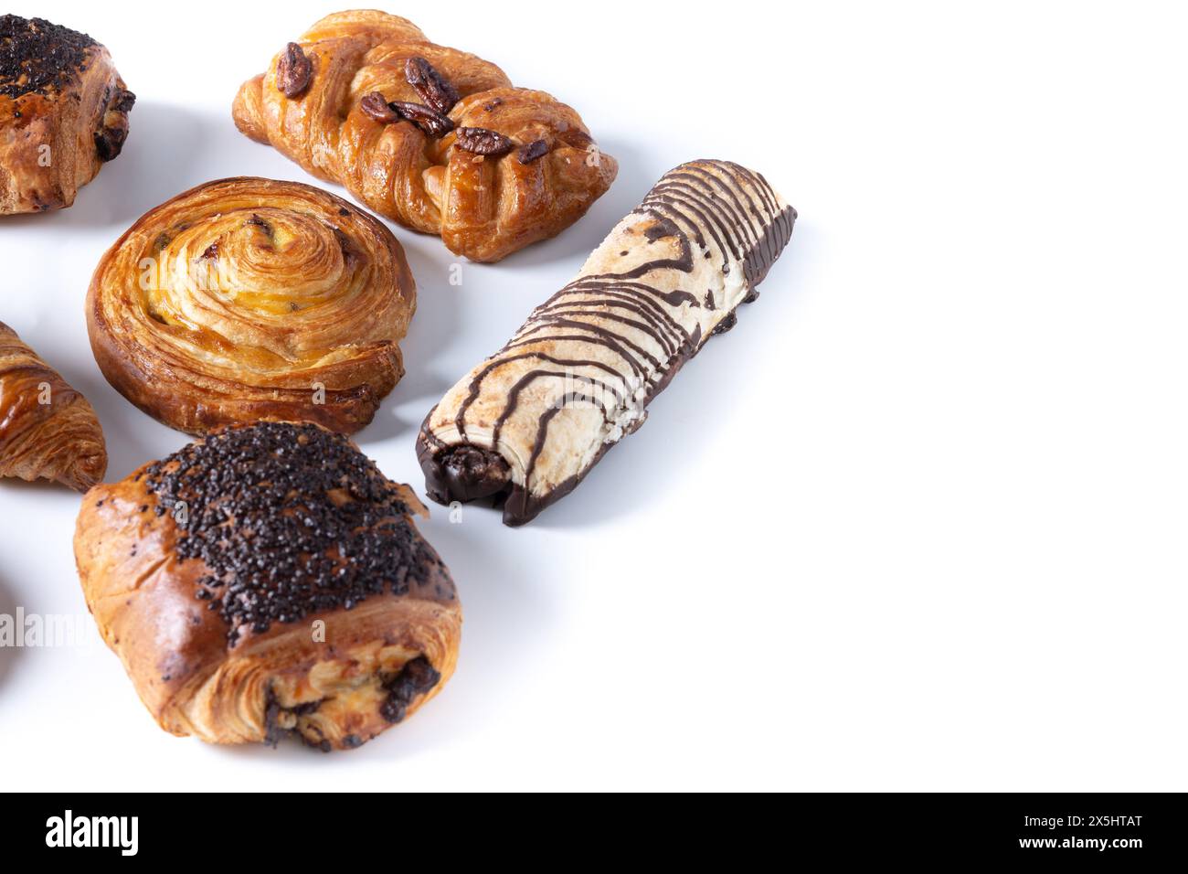 Set of bakery pastries isolated on white background Stock Photo - Alamy