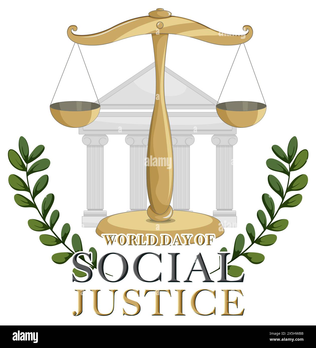 Golden scales of justice with classical columns Stock Photo - Alamy