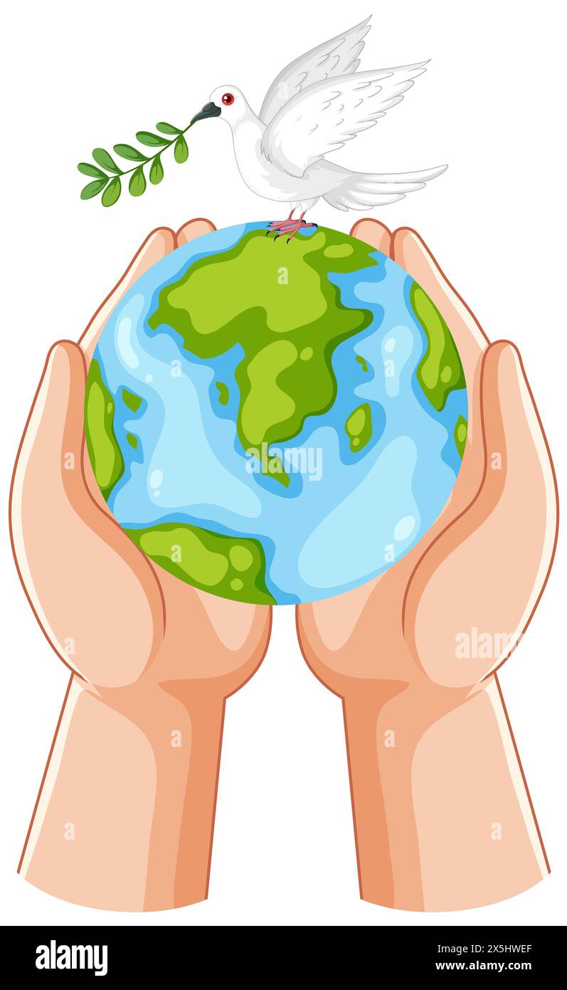 Vector illustration of peace and global harmony Stock Photo - Alamy
