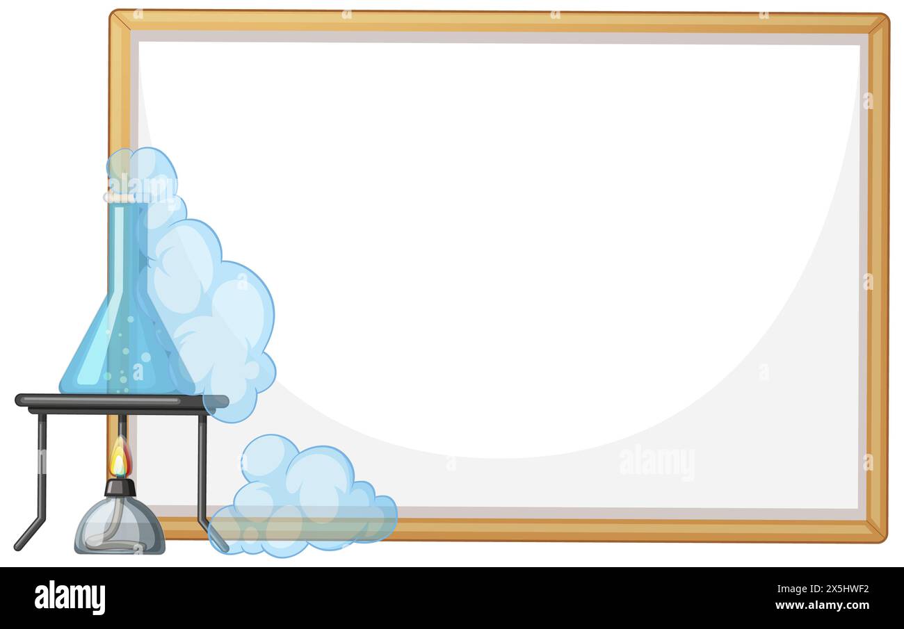 Illustration of a science experiment setup with empty board Stock Photo ...