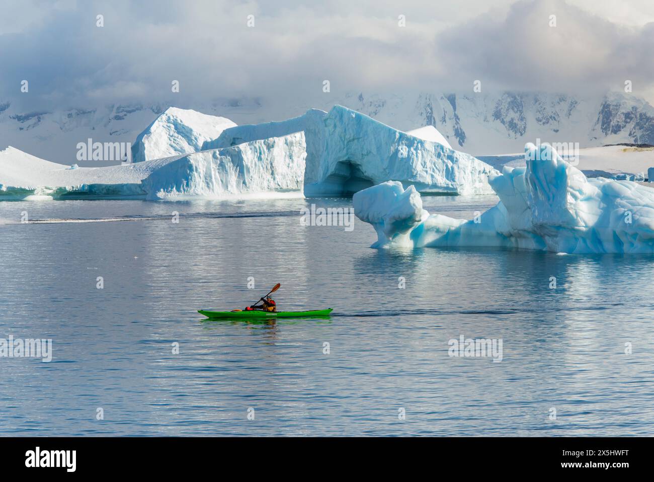 Cuverville, Antarctica. The shallow waters between Cuverville and Ronge ...