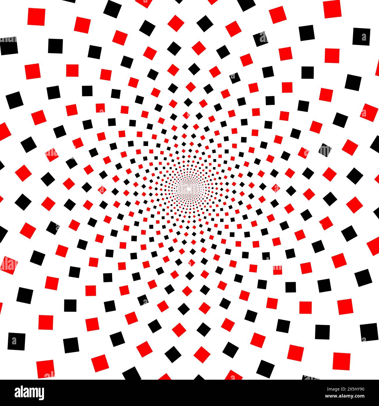 Abstract optical illusion pattern design background in red and black ...