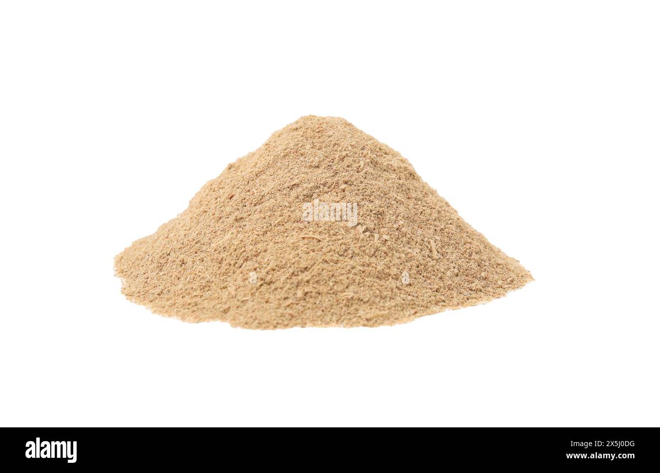 Dietary fiber. Heap of psyllium husk powder isolated on white Stock ...