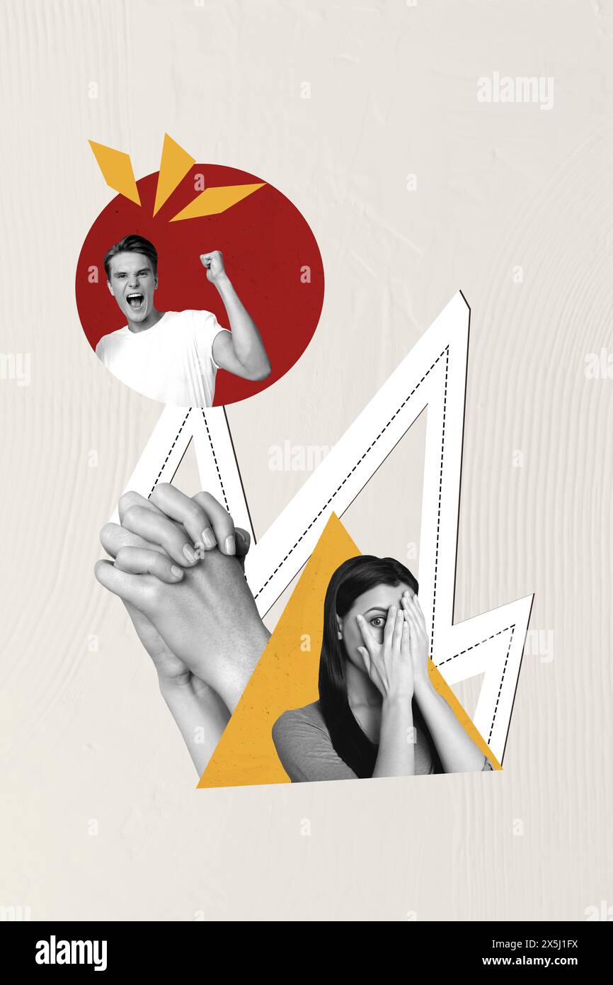 Sketch image composite trend artwork photo collage angry person man ...