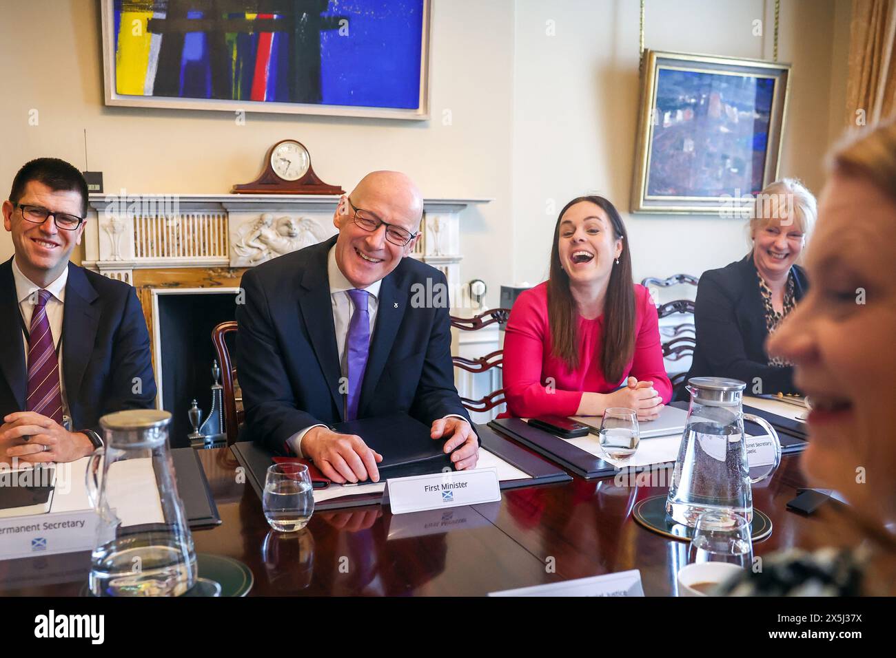 New First Minister John Swinney chairs his first Cabinet meeting since ...