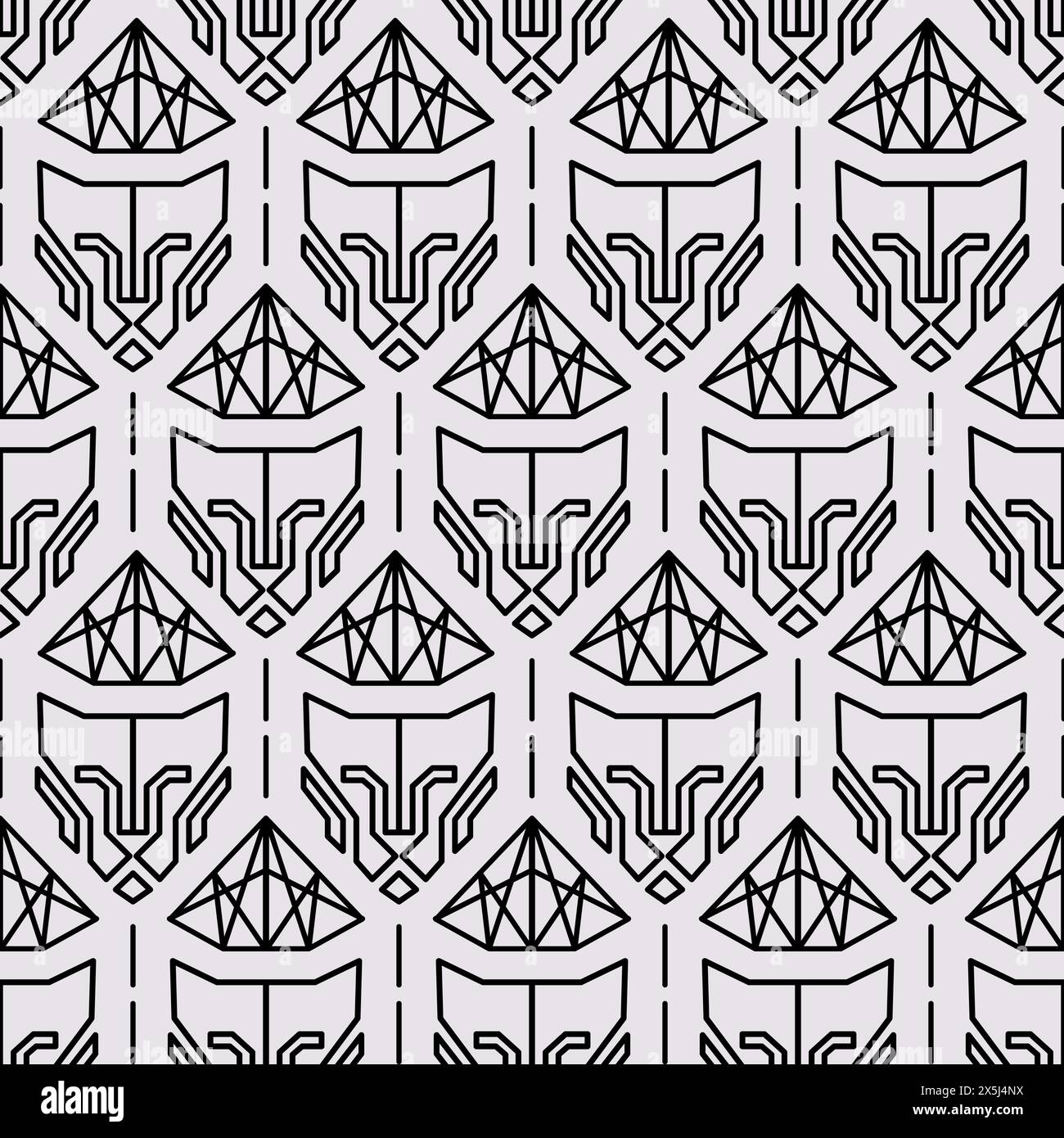 tiger face line seamless pattern, tiger and line combination design ...