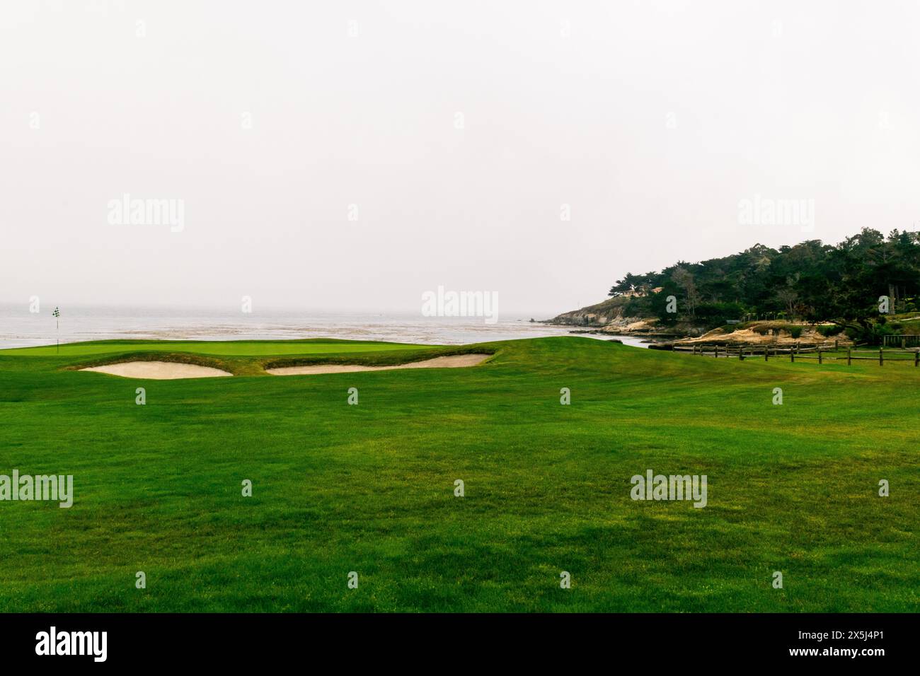 Pebble Beach Resort's golf course on a misty morning Stock Photo - Alamy