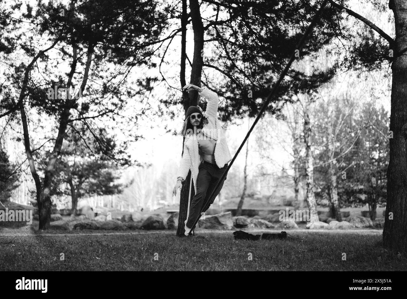 Young fitness man on Black and White Stock Photos & Images - Alamy