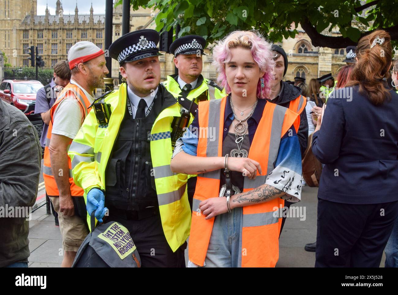 London, UK. 19th July 2023. Police officers arrest Just Stop Oil ...