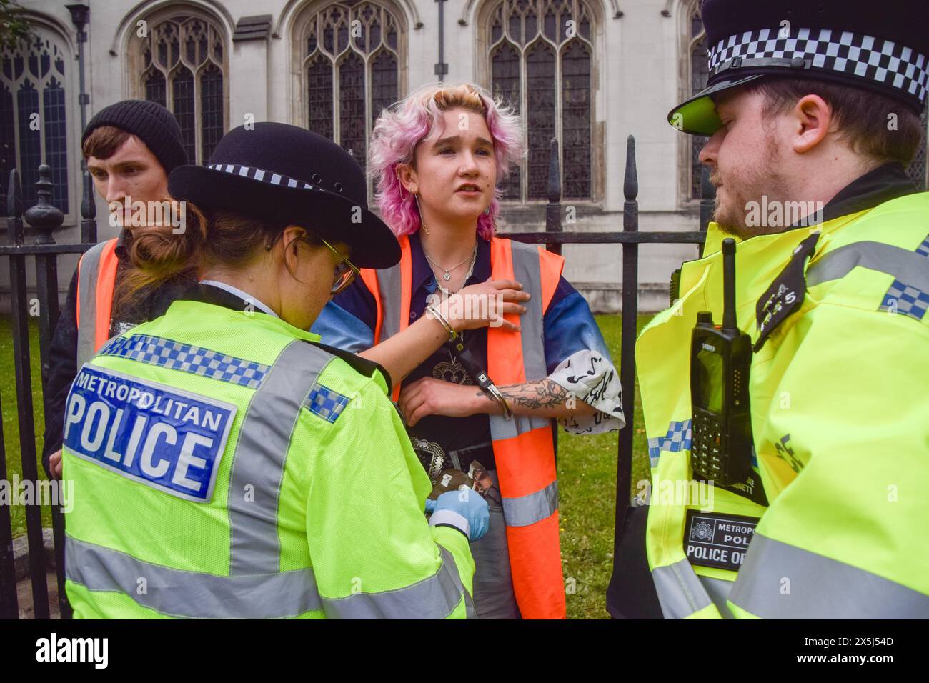 London, UK. 19th July 2023. Police officers arrest Just Stop Oil ...