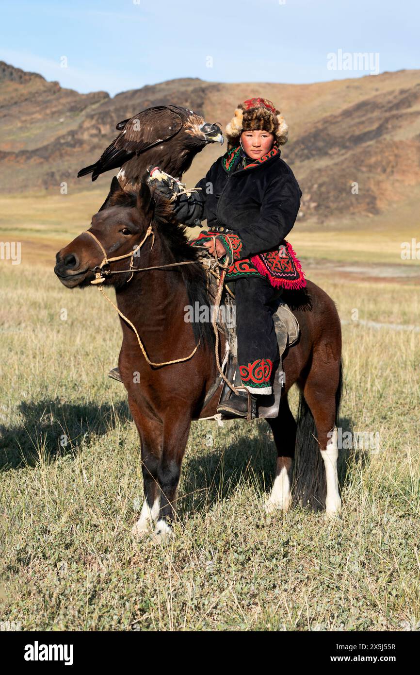 Asia, Mongolia, Bayan-Olgii Province. Altai Eagle Festival, young ...