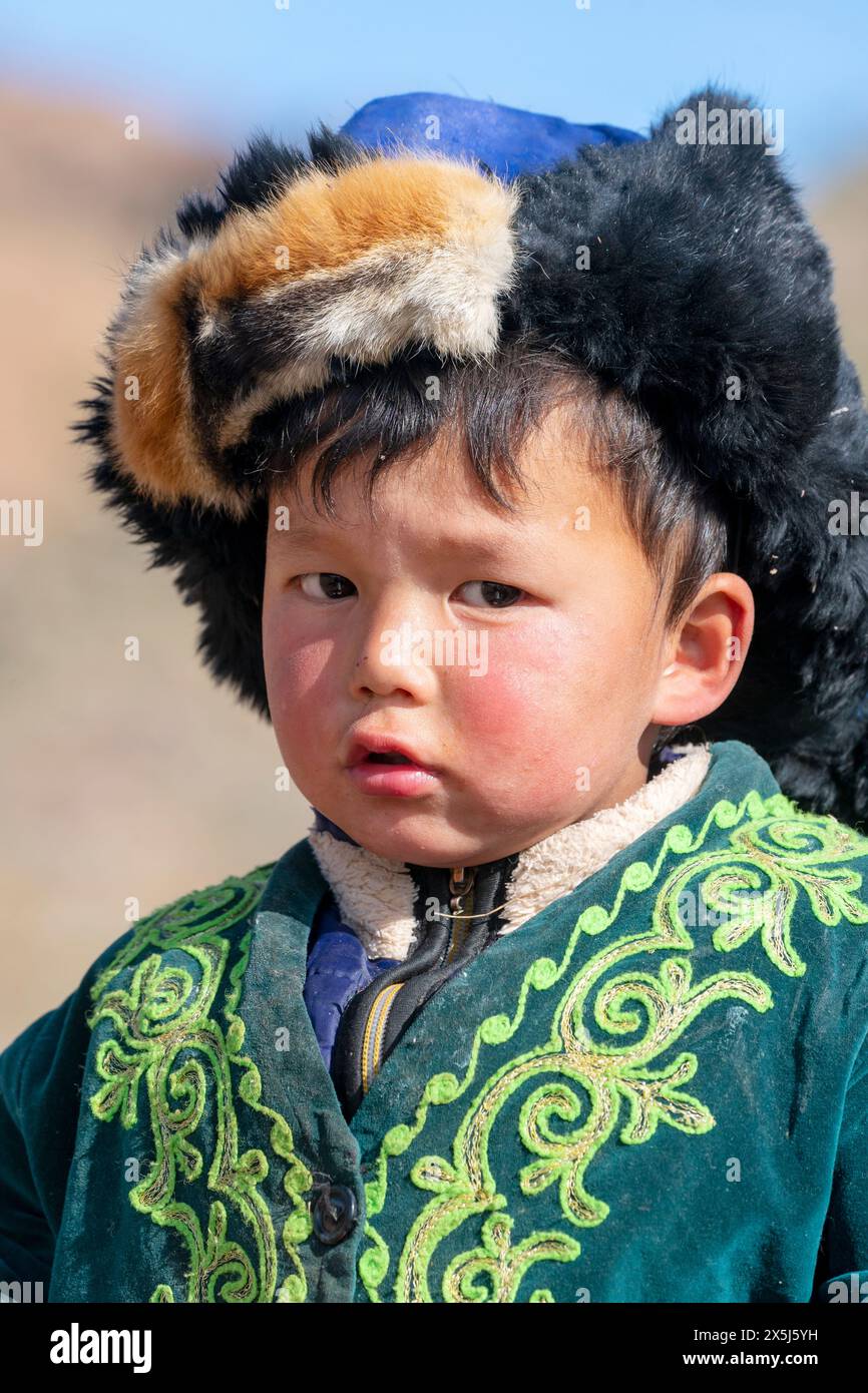 Asia, Mongolia, Bayan-Oglii Province. Altai Eagle Festival, portrait of ...