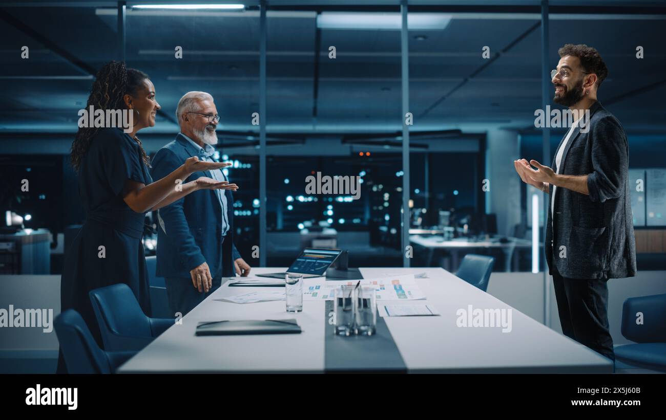 Future Office Online Meeting Video Conference Call: Businesspeople ...