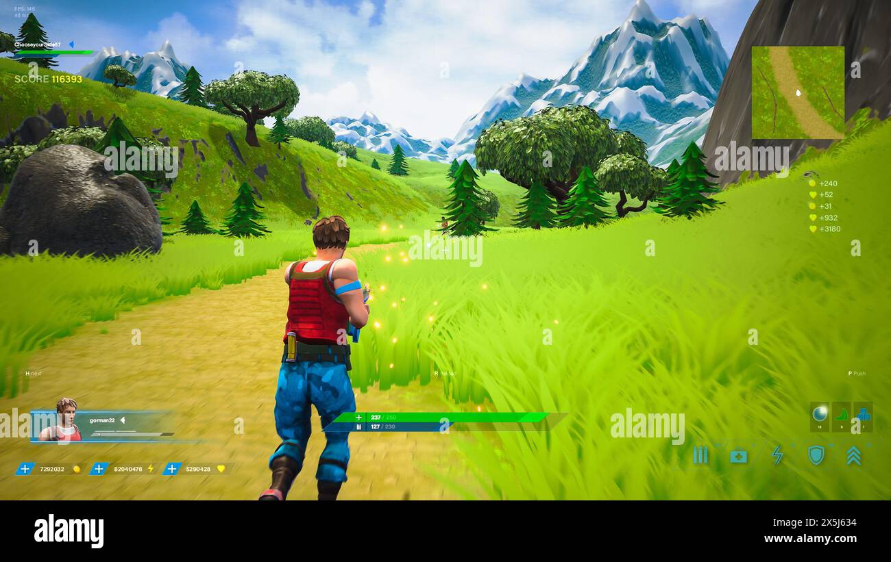 Day Video Game Mock-up: Gameplay of 3D FPS Shooter Online Multiplayer ...