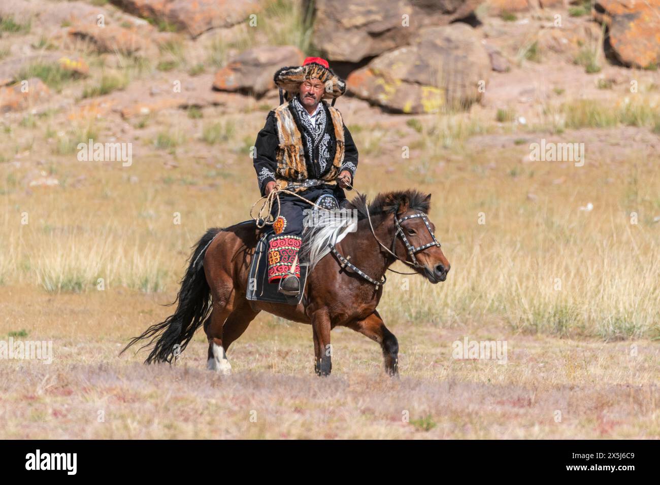 Asia, Mongolia, Bayan-Oglii Province. Altai Eagle Festival, Kazakh ...