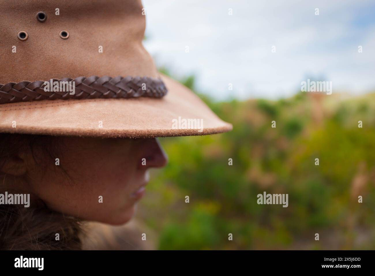 Faceless Woman Wearing Western Style Hat Stock Photo - Alamy
