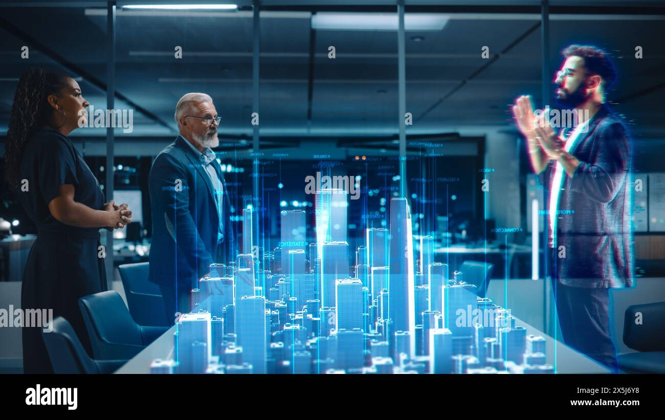 Holographic city meeting hi-res stock photography and images - Alamy