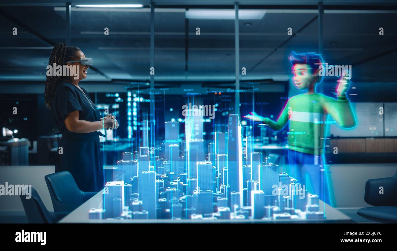 Office Online Meeting Video Conference Call: Businesswoman Connect to ...