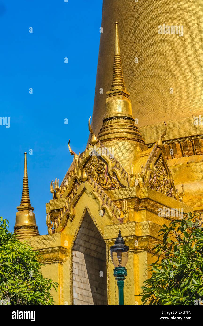 Colorful Entrance gold stupa pagoda, Grand Palace, Bangkok, Thailand ...