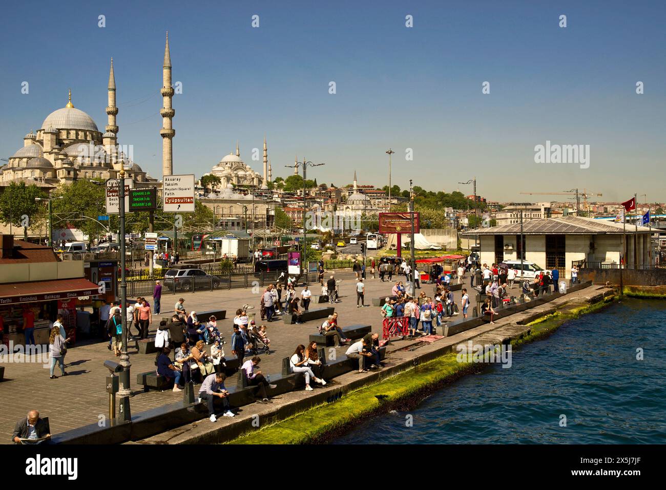 Turkey, Istanbul, Yeni Cami Mosque, Suleymaniye Mosque in the ...