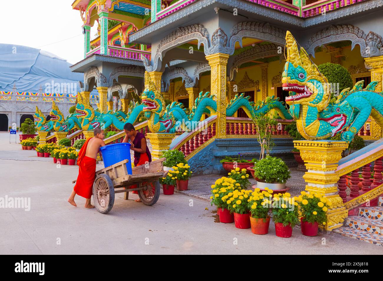 Vietnam, Buddhist Soc Trang Temple. Famous historic and religious ...